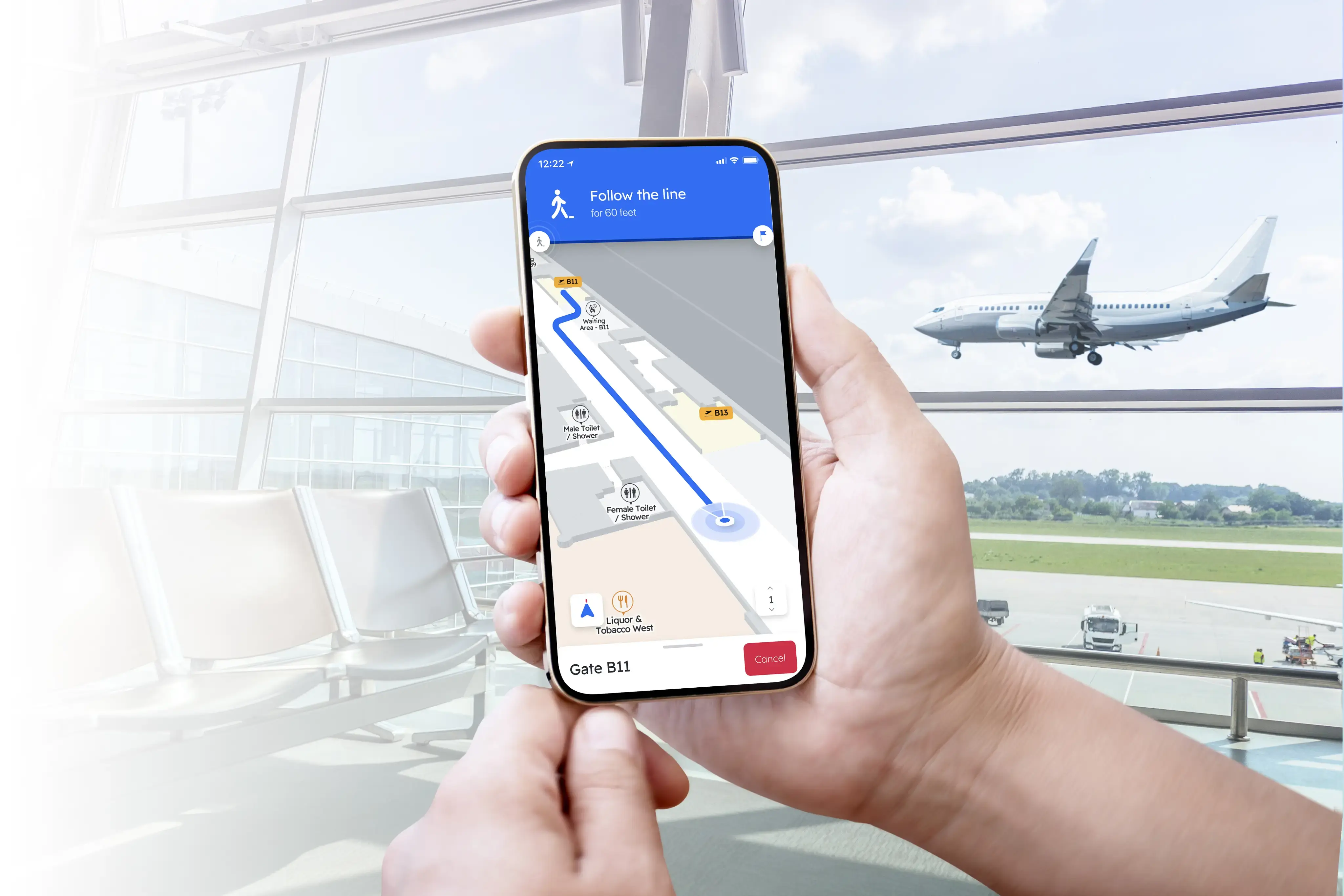 Indoor Navigation & Maps for Airports | Pointr Deep Location®